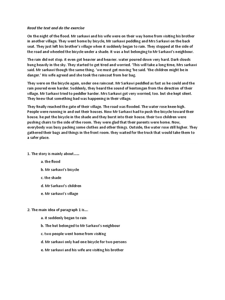 Exercise Narrative Text | PDF