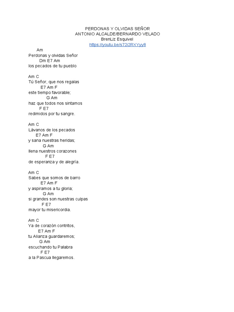 Letra y acordes: Perdona Señor | PDF