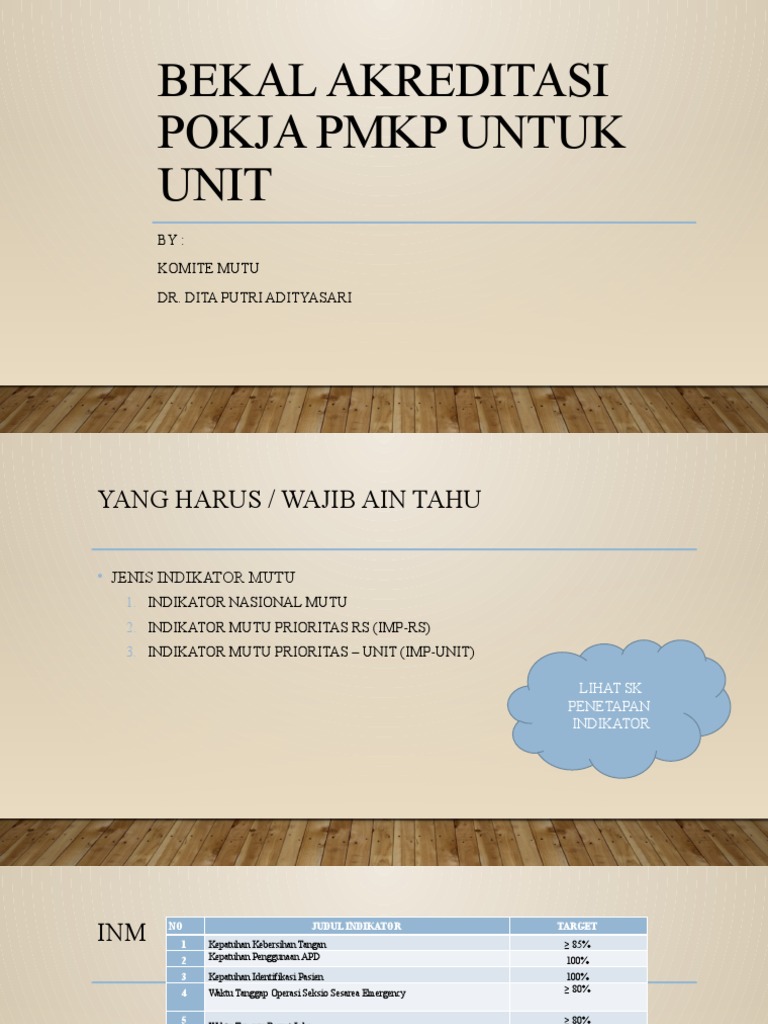 Bekal Akreditasi Pokja PMKP Untuk Unit | PDF