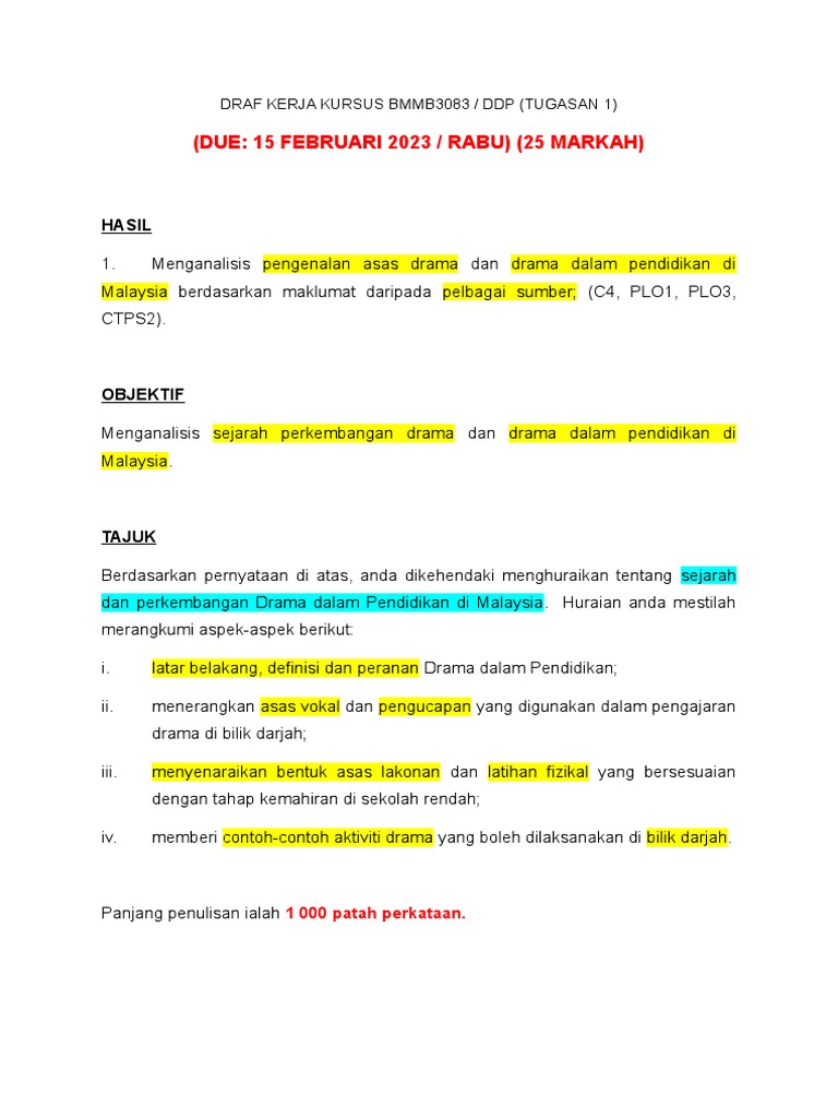 Draf Tugasan 1 | PDF