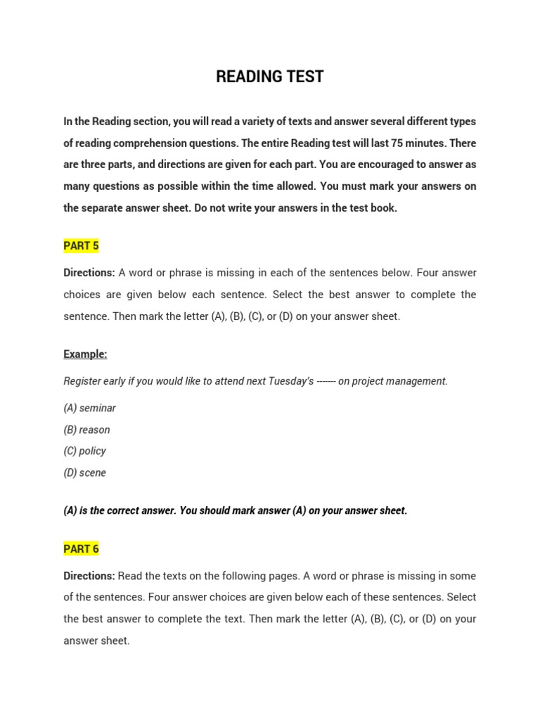 3 Reading Test | PDF | Employment | Business