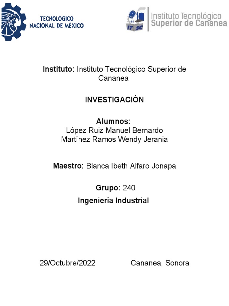 Instituto: Instituto Tecnológico Superior De: Cananea | PDF | Matemáticas