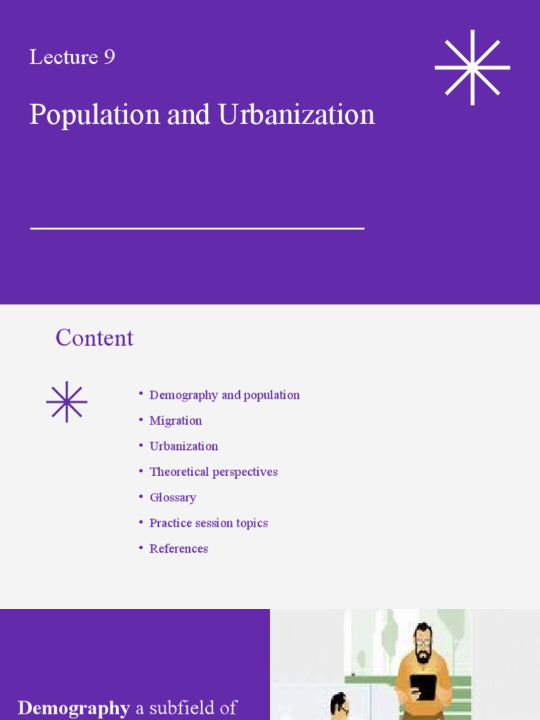 Lecture 9 Population And Urbanization Pdf Human Migration Demography