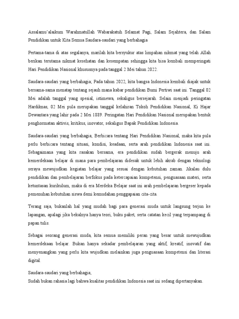 Pidato Hardiknas | PDF