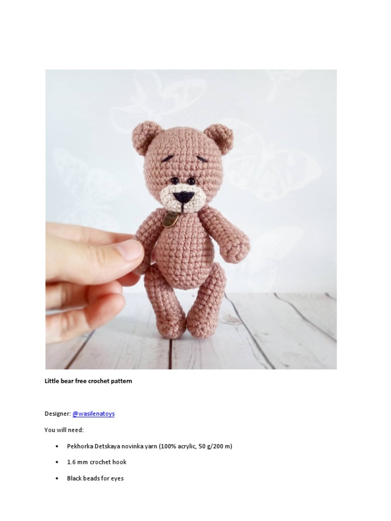 Little Bear Free Crochet Pattern | PDF | Crochet | Decorative Arts