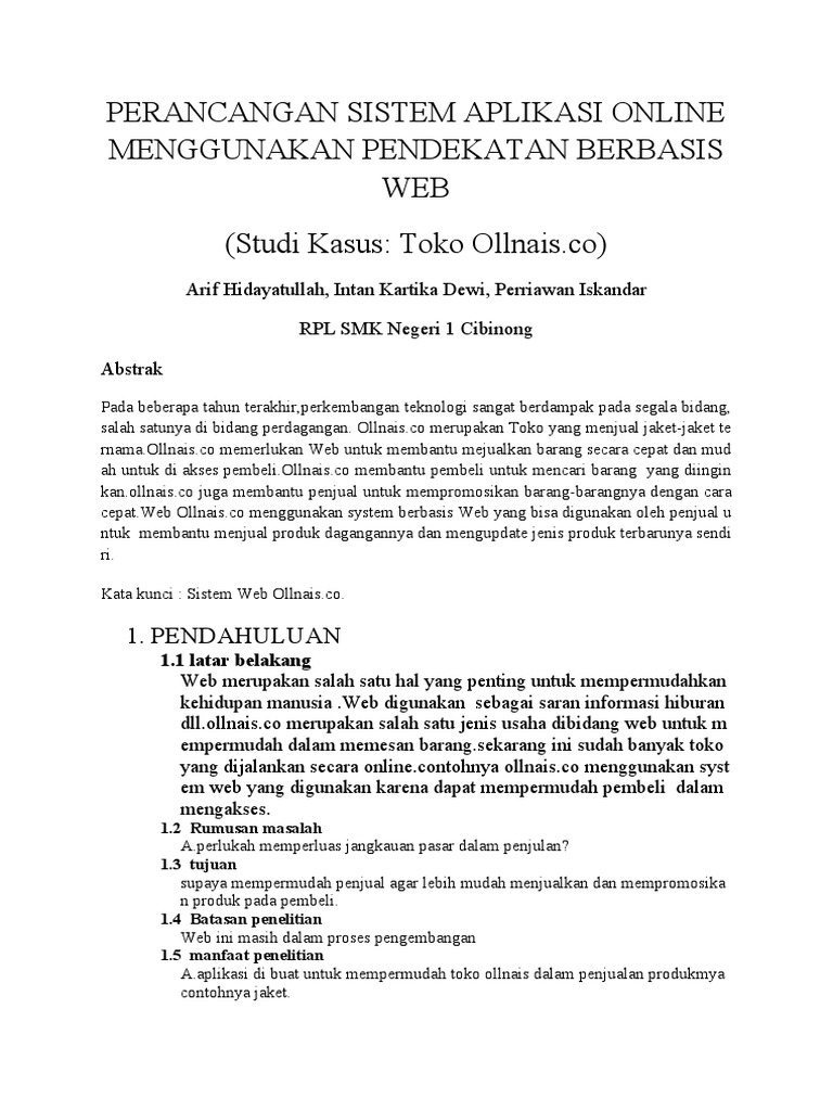 Perancangan Sistem Aplikasi Online Menggunakan Pendekatan Berbasis Web ...