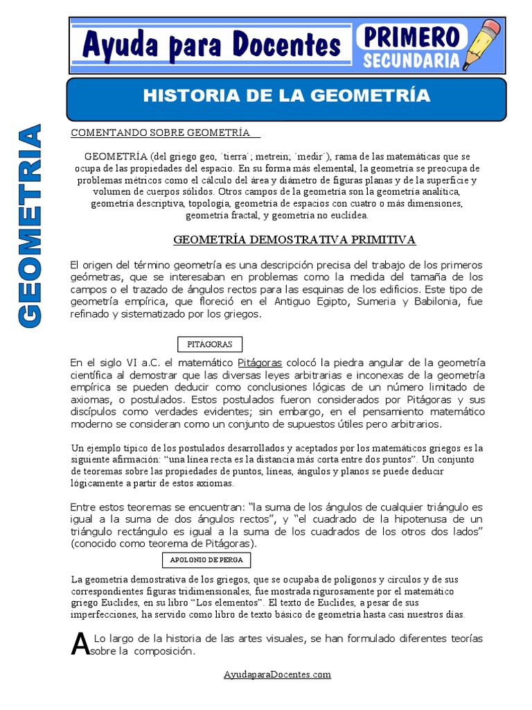 Historia de la Geometría y sus Orígenes | PDF | Geometría | Matemáticas
