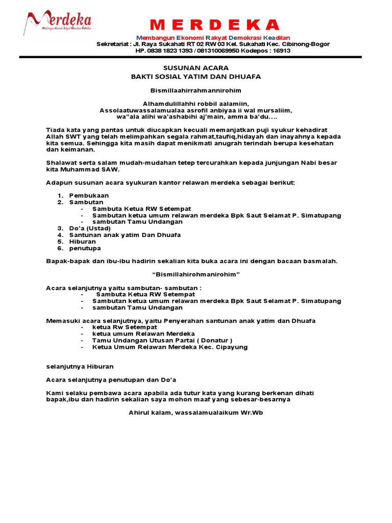 Susunan Acara | PDF | Politik | Gaya Hidup