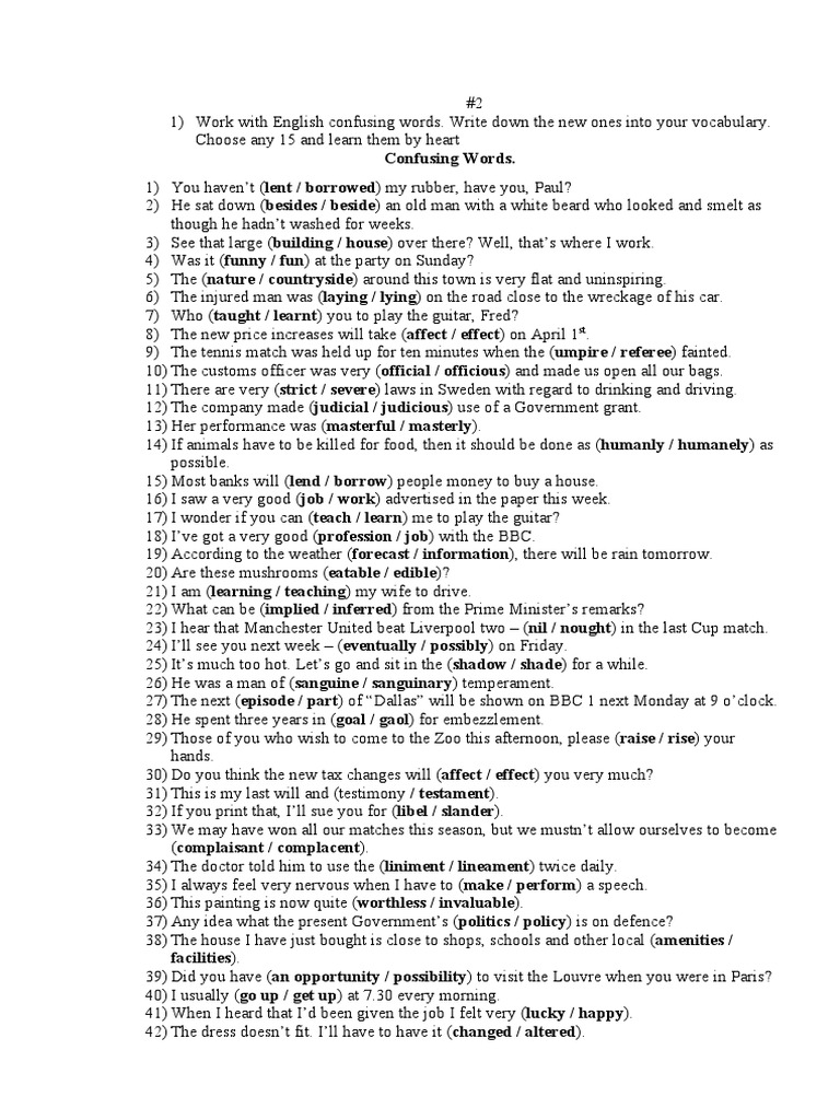 Understanding Confusing Words: A Guide to Improving Vocabulary with ...