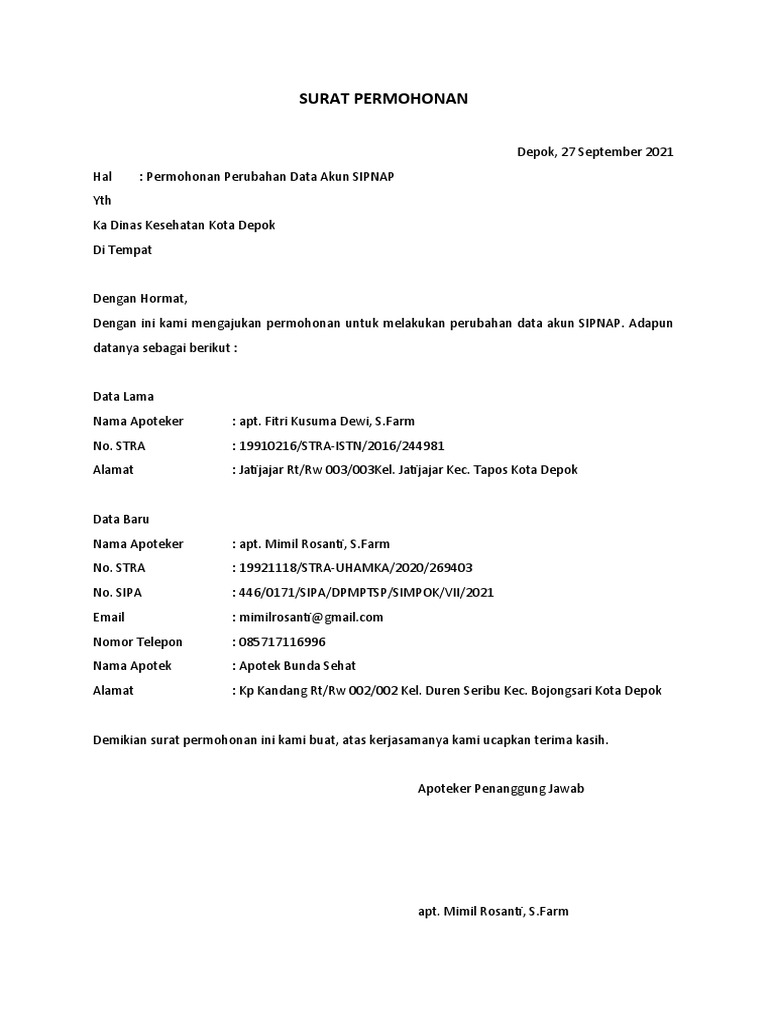 Surat Permohonan | PDF