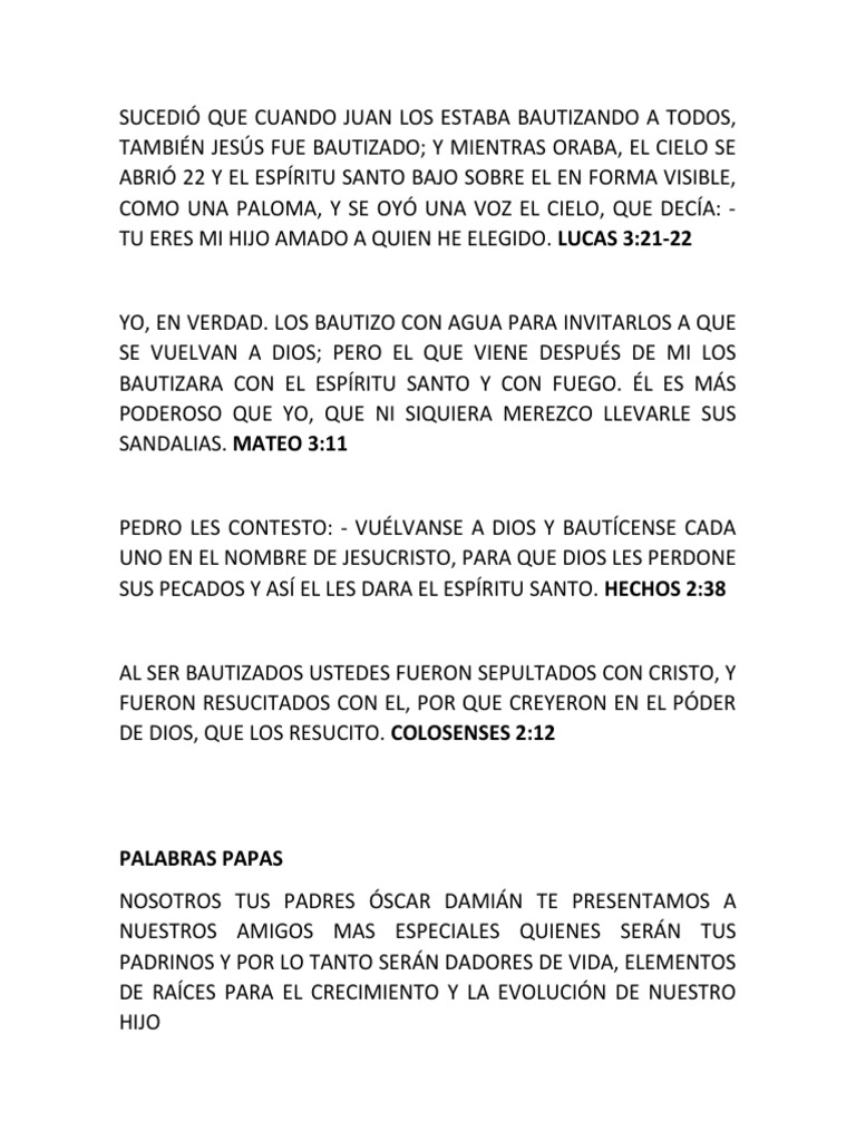 Versiculos Bautizo | PDF