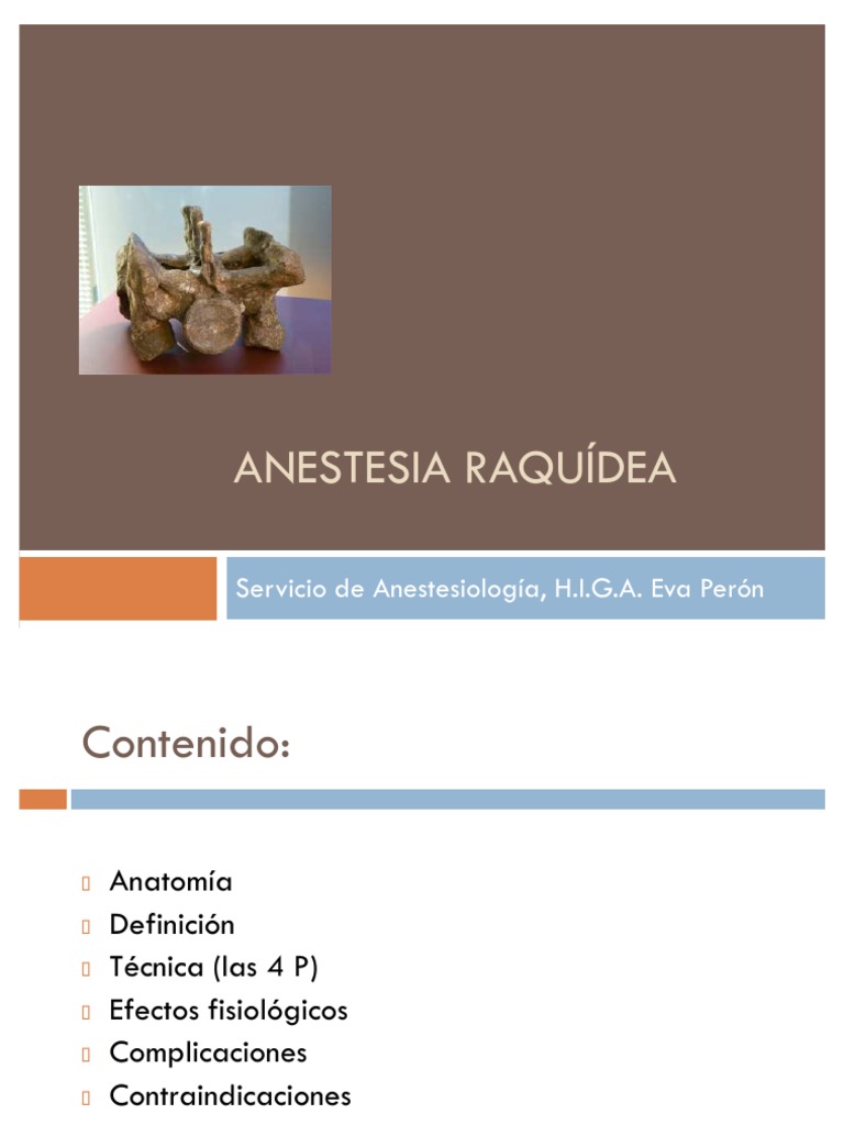 Anestesia Raquídea | Fluido cerebroespinal | Medicina CLINICA
