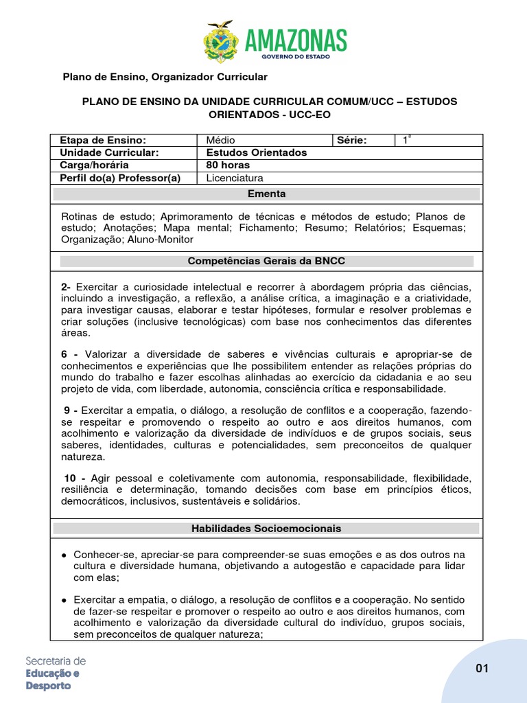 Plano de Ensino - Estudos Orientados - 2023 | PDF | Aprendizado ...