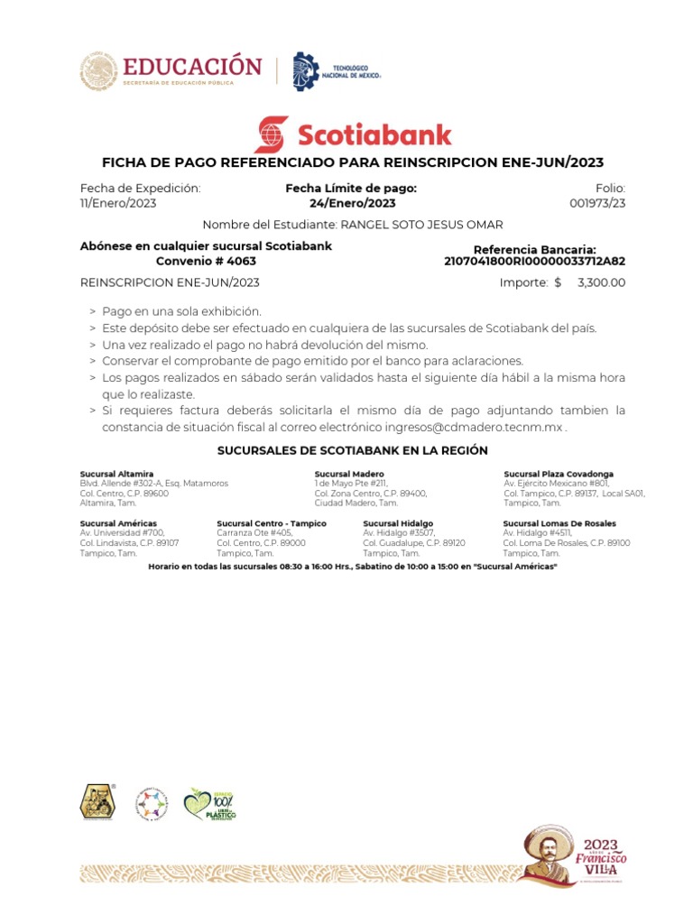 Ficha - Pago 2 | PDF | Bancario