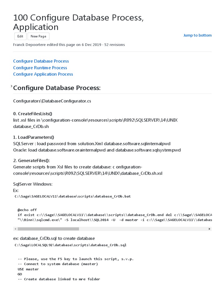 100 Configure Database Process Application Sage Erp X3 Configuration Console Wiki Pdf