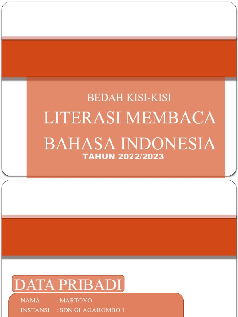 Analisis Kisi Kisi Literasi Membaca (Bahasa Indonesia) 2022 2023 | PDF