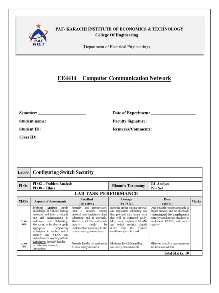 CCN Lab 09 | PDF | Network Switch | Computer Network