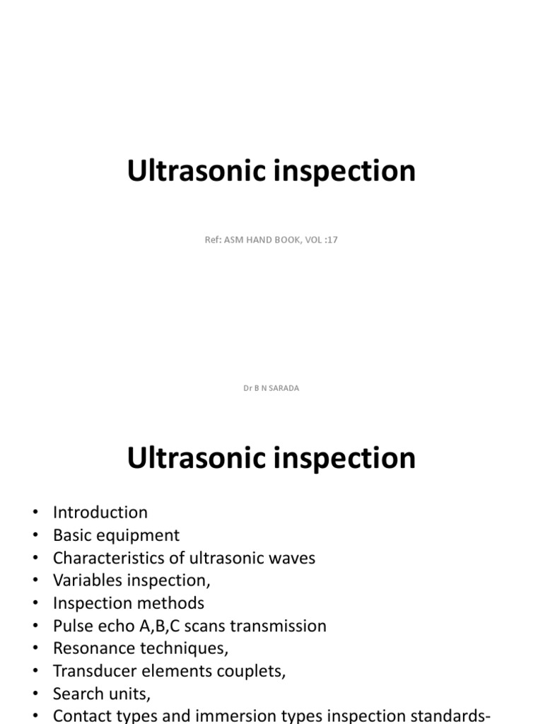 U5 - Ultrasonic Inspection | PDF | Waves | Medical Ultrasound
