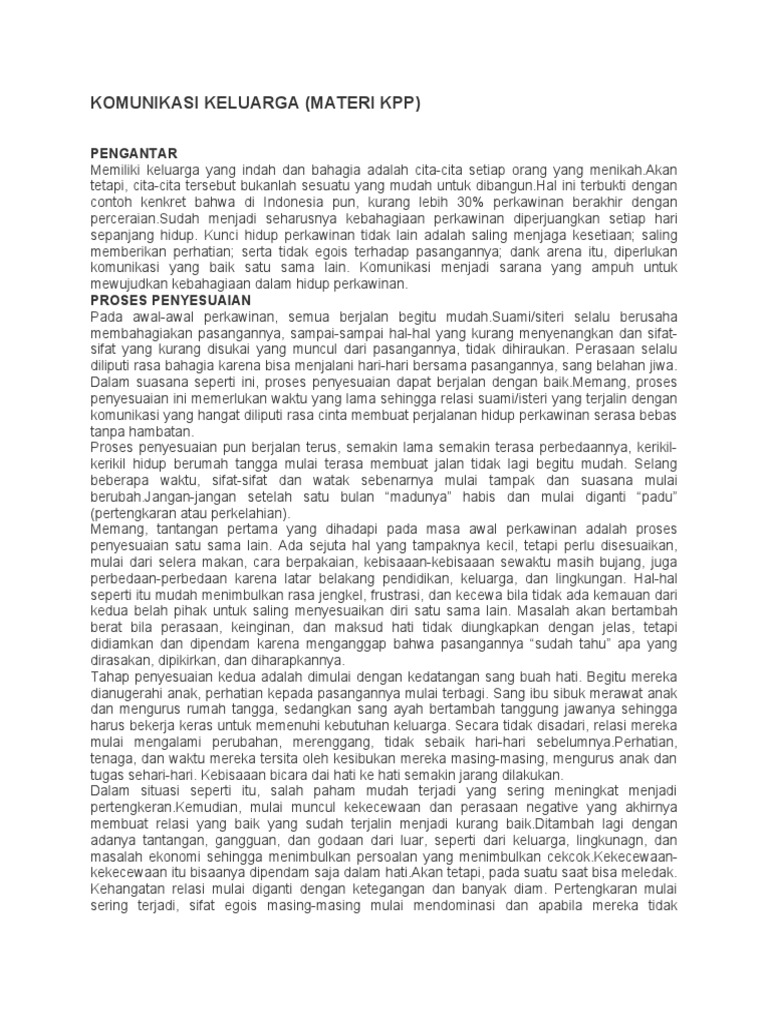 Kunci Komunikasi dalam Keluarga Bahagia | PDF