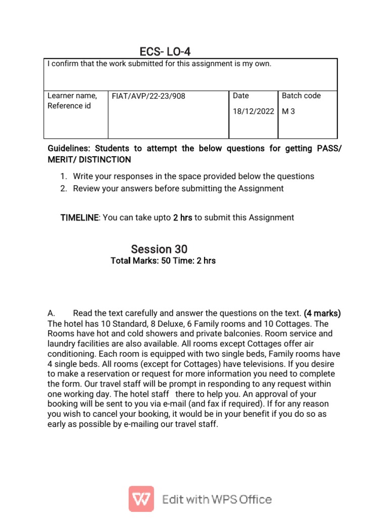 ECS - 04 Assignment | PDF | Flight Attendant | Airlines
