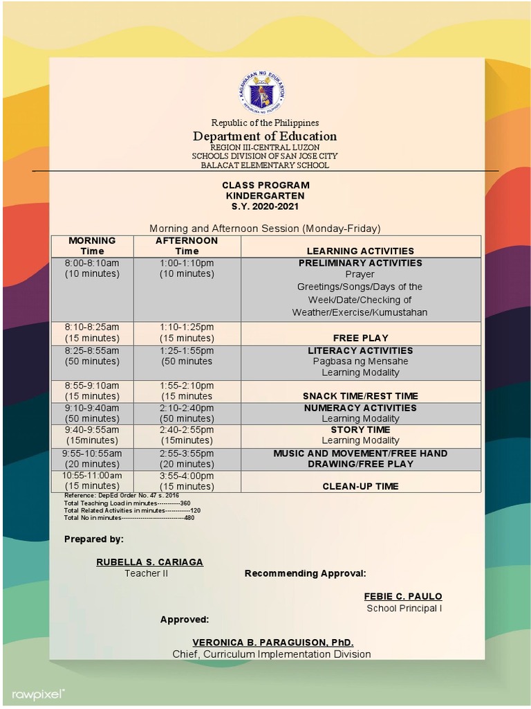 Classprogram Grade 3 | PDF