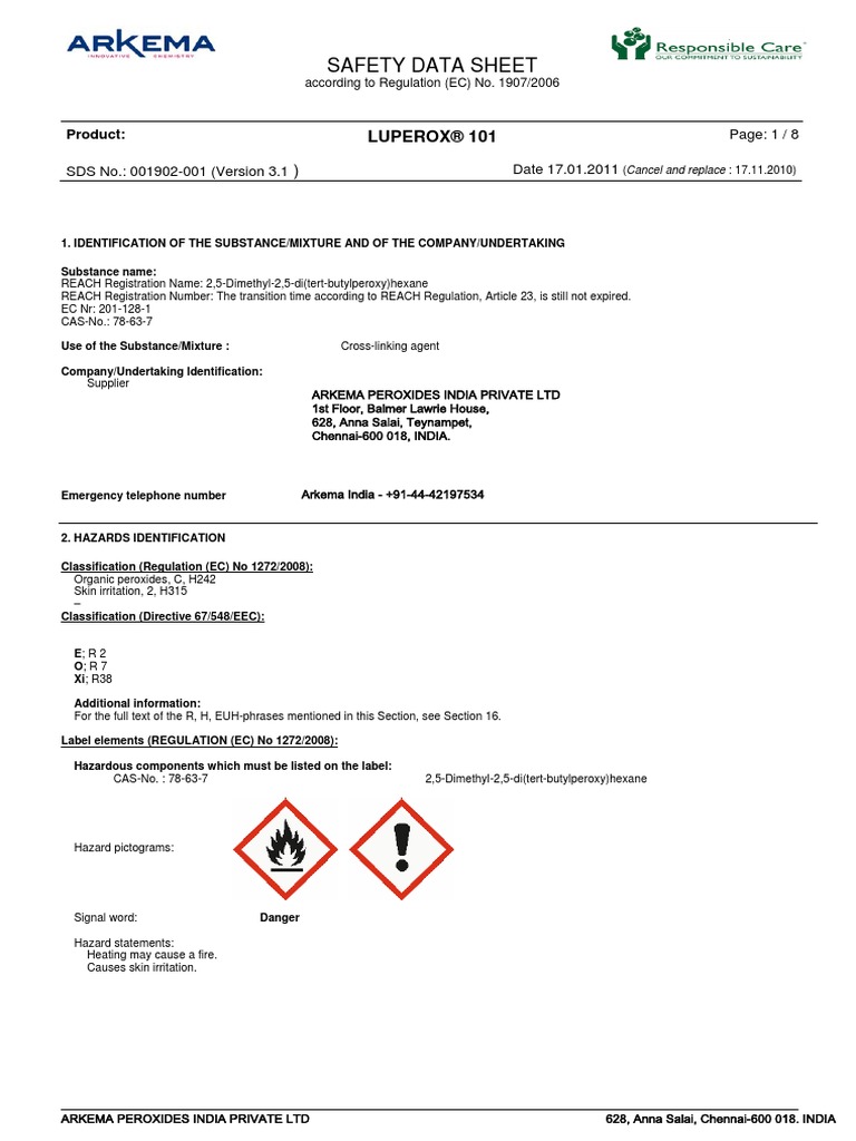Luperox 101 | Download Free PDF | Combustion | Firefighting
