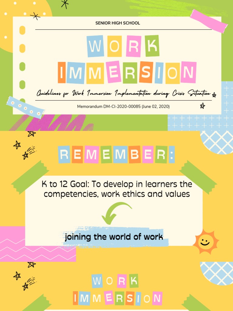 Work Immersion Orientation | PDF | Learning | Education Theory