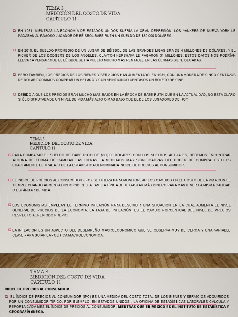 Tema 3 Medición Del Costo de Vida Capitulo 11 Mankiw | PDF | Costo de la vida | Índice de ...