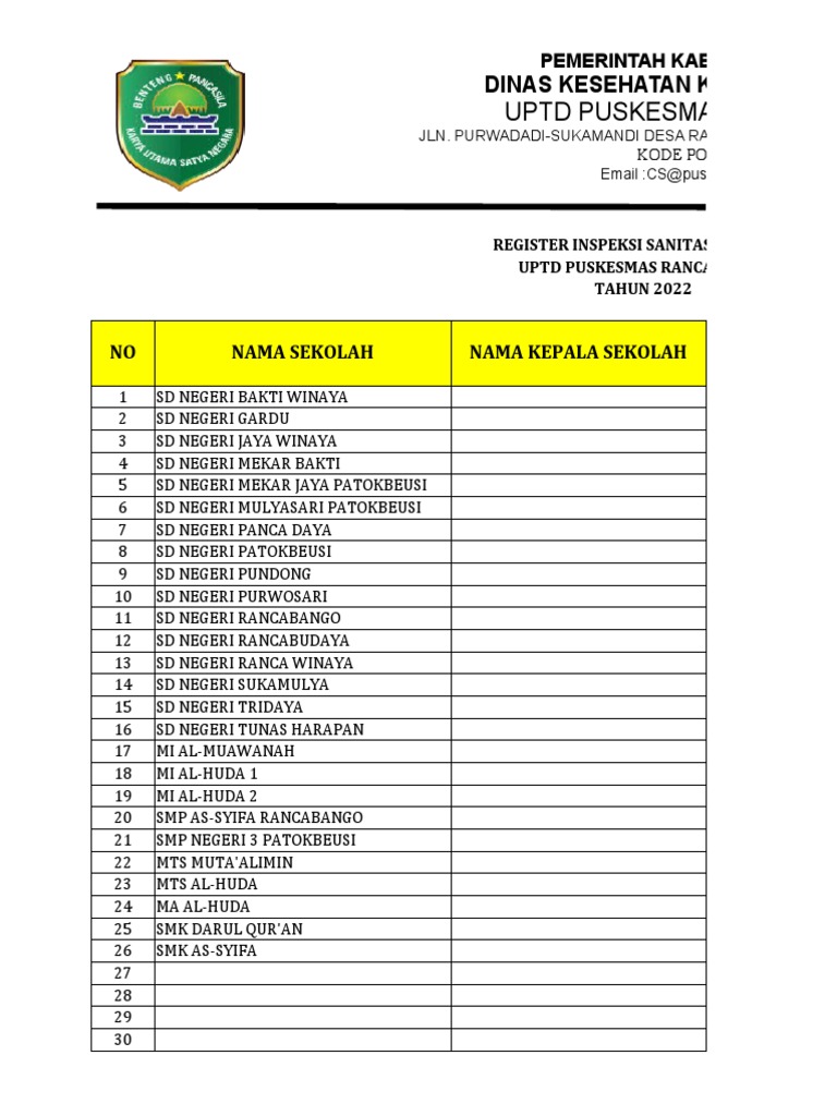 Form Register Kesling | PDF