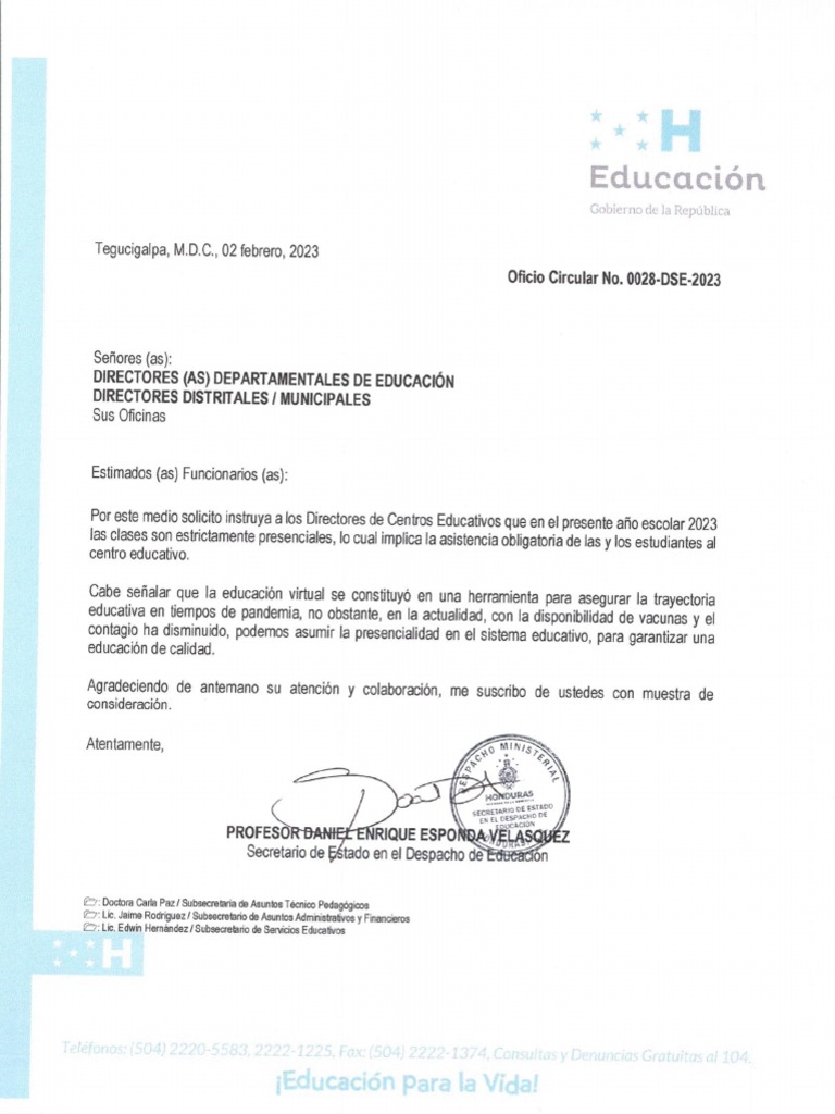 Oficio Circular 0028-DSE-23 DDE | PDF Oficio Circular 0028-DSE-23 DDE | PDF