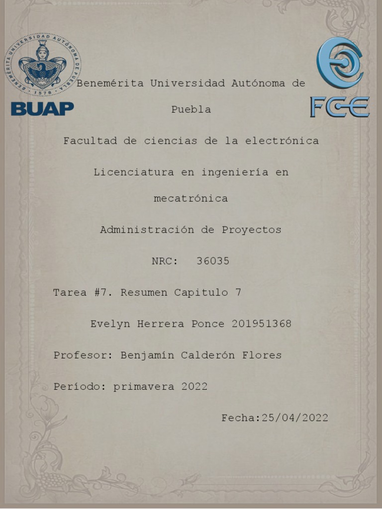 Resumen Capitulo 7 Del Libro A Guide To The Project Management Body of ...