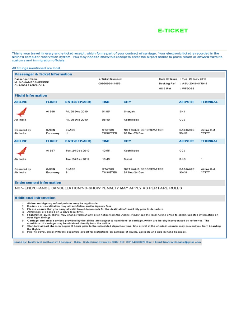 E Ticket | Download Free PDF | Transport | Civil Aviation
