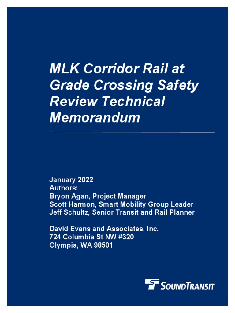 Sound Transit - MLK Corridor Rail at Grade Crossing Safety Review ...