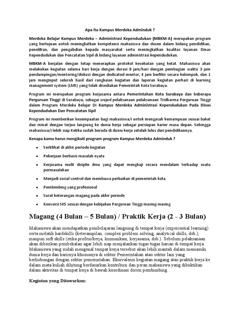 Program KALIMASADA di Kampus Merdeka | PDF | Karier & Perkembangan | Bisnis