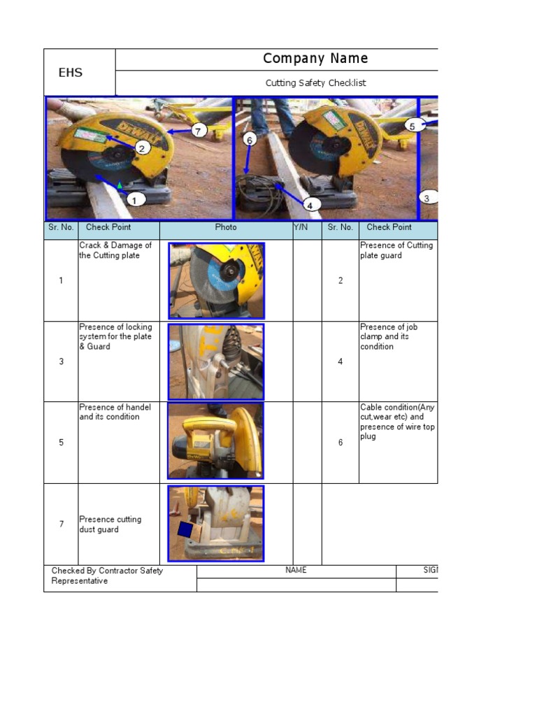 Check List For Cutting Machine | PDF