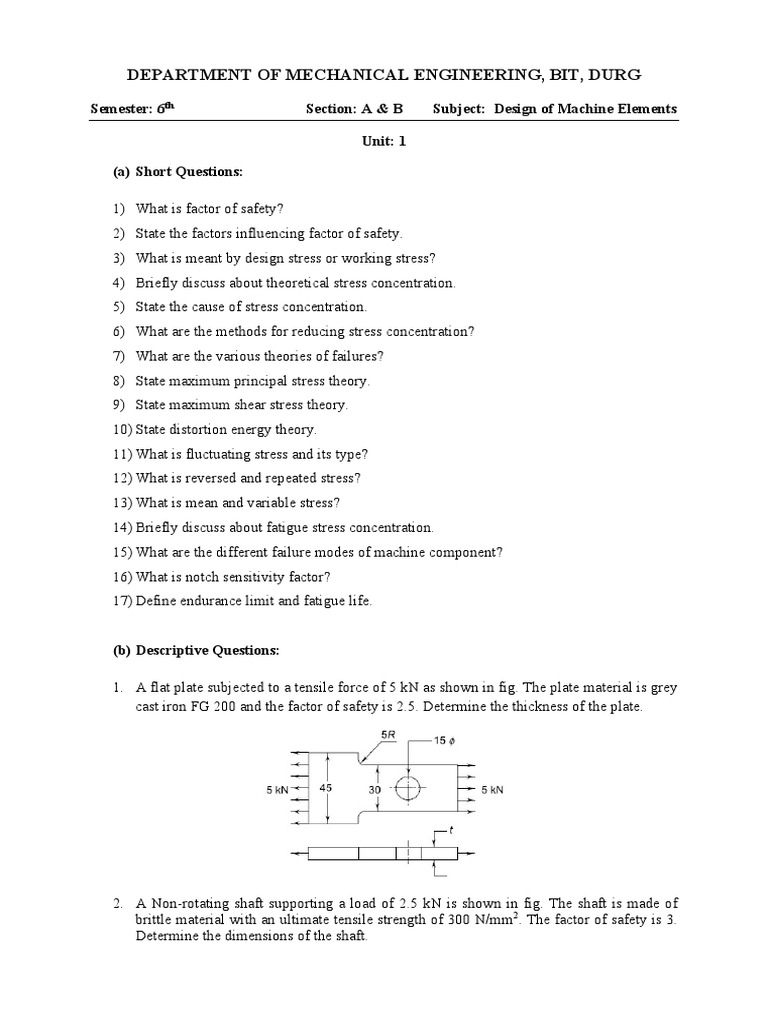 QB Unit-1,2 | PDF | Strength Of Materials | Stress (Mechanics)