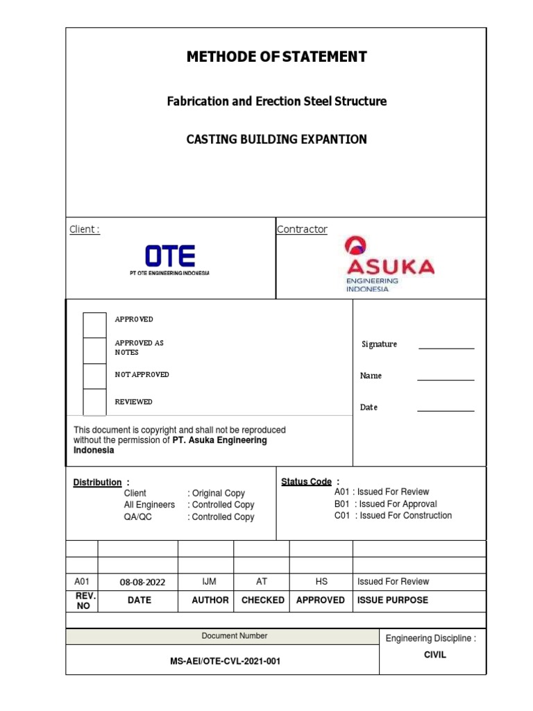 2022.08.08 Fabrication and Installation Steel Structure | PDF | Welding ...