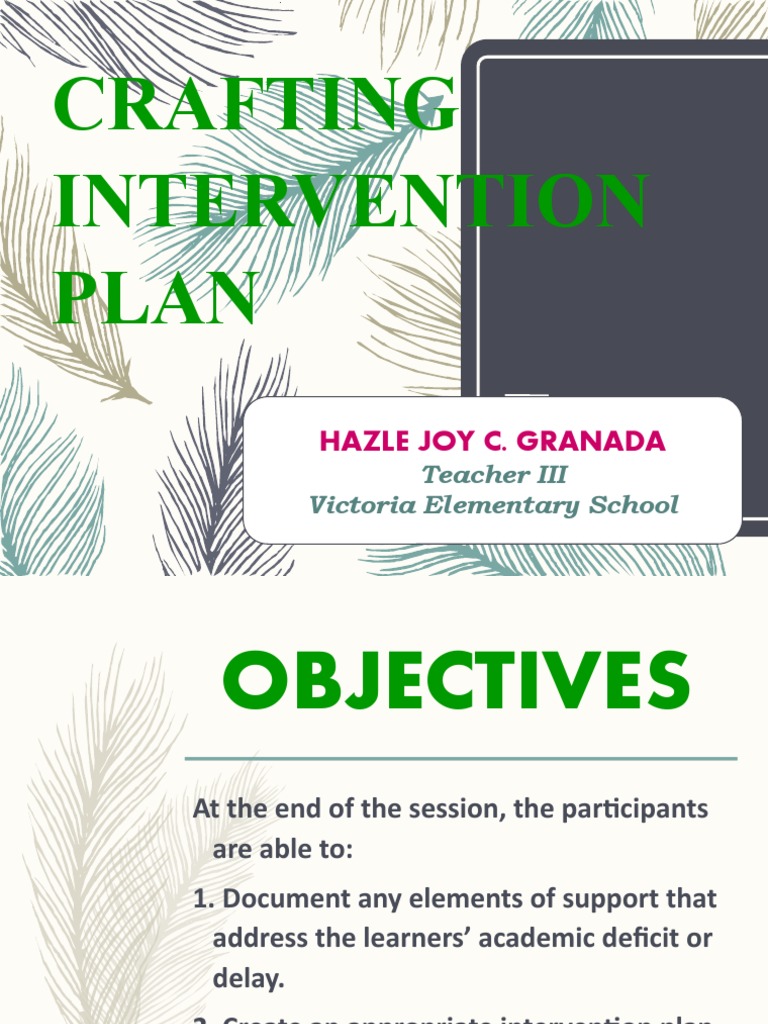 CRAFTING-INTERVENTION-PLAN-hazle Granada | PDF | Teachers ...