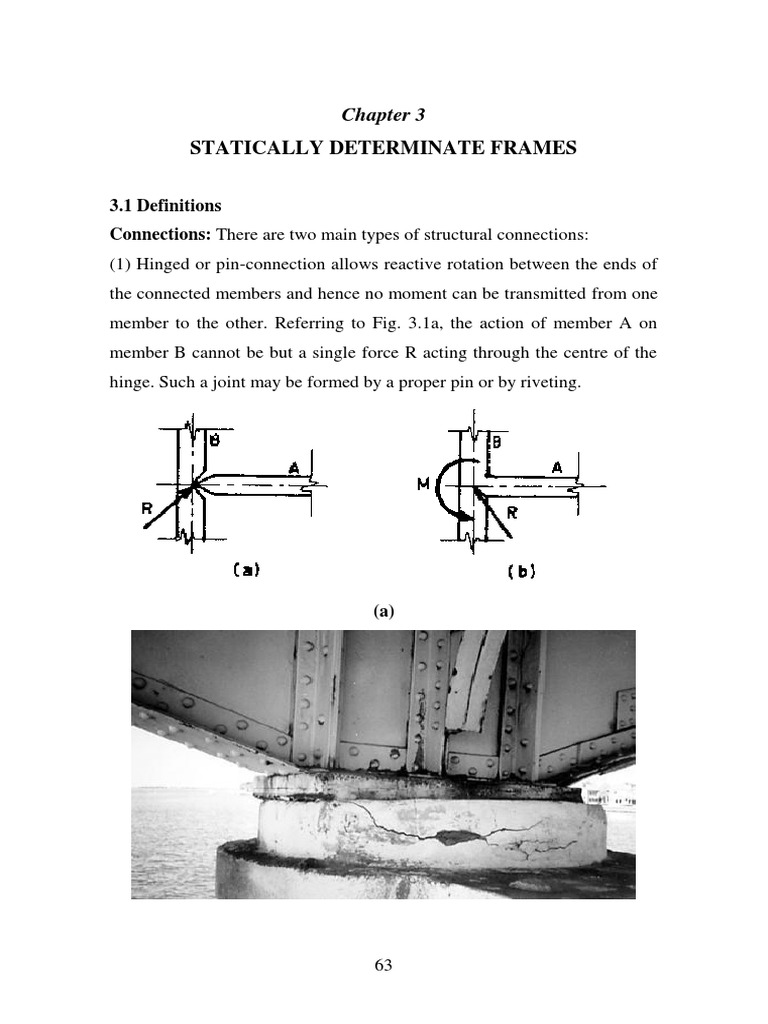 Statically Determinate Frames: 3.1 Definitions Connections: There Are Two Main Types of ...