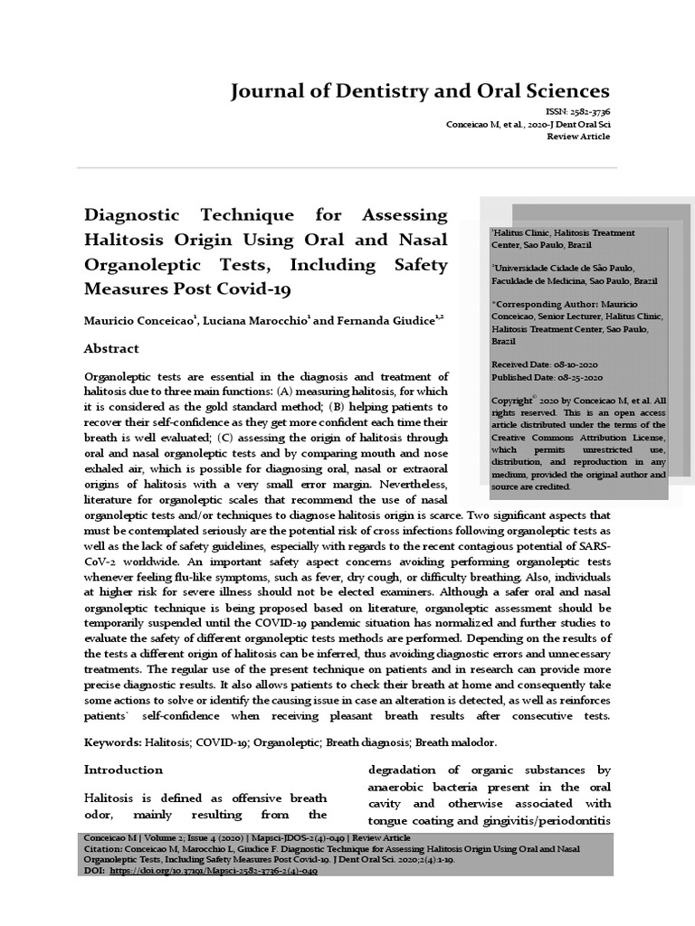 Journal of Dentistry and Oral Sciences | PDF | Human Nose | Medical ...