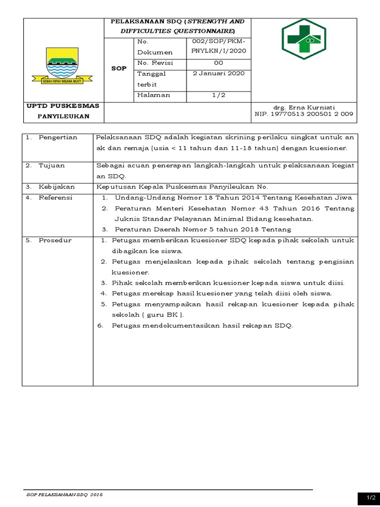 Sop SDQ | PDF