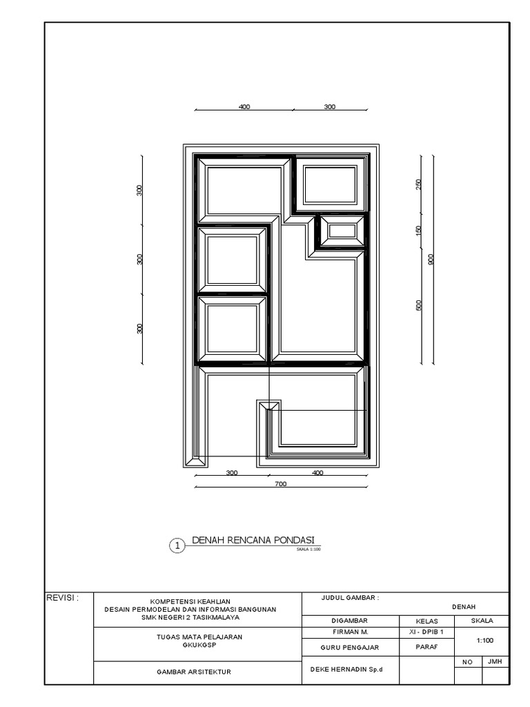 DENAH RENCANA PONDASI 1 | PDF
