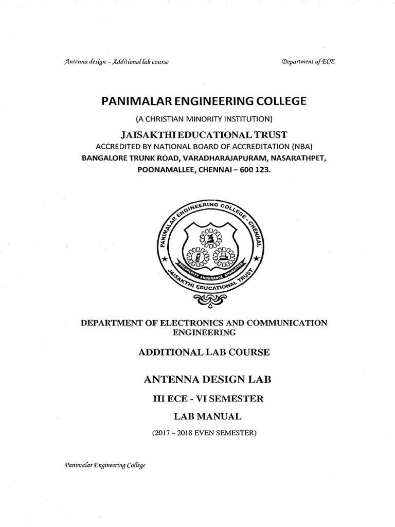 Antenna Lab Manual | PDF | Antenna (Radio) | Engineering