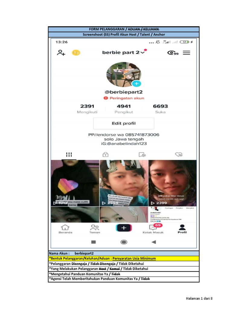 Data Akun Pelanggaran & Aduan | PDF | Hukum