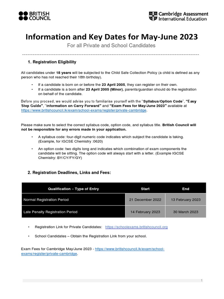 O Level Registration Guide 2023 | PDF | Online And Offline | Payments