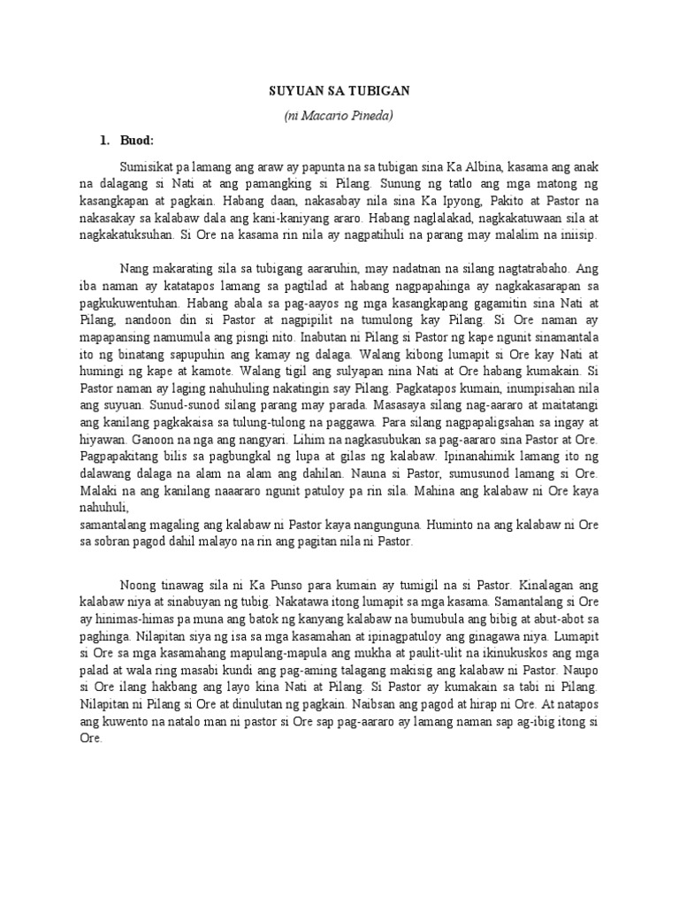 Suyuan Sa Tubigan | PDF