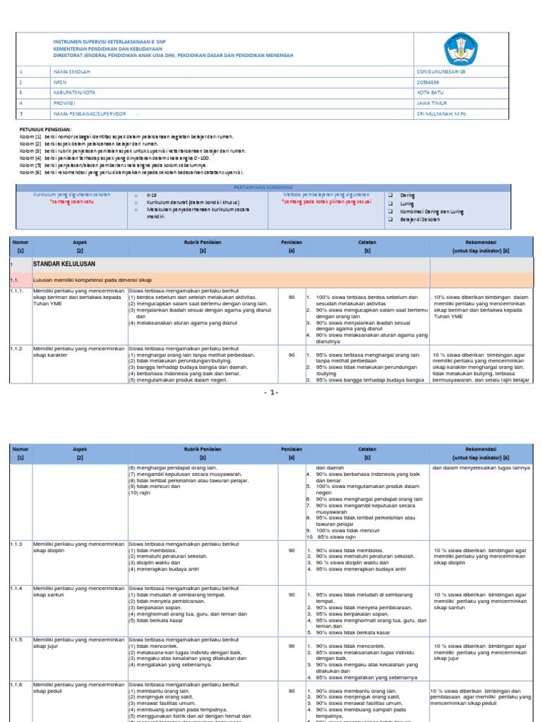 Contoh Kegiatan 8 Standar Persiapan RAKER | PDF