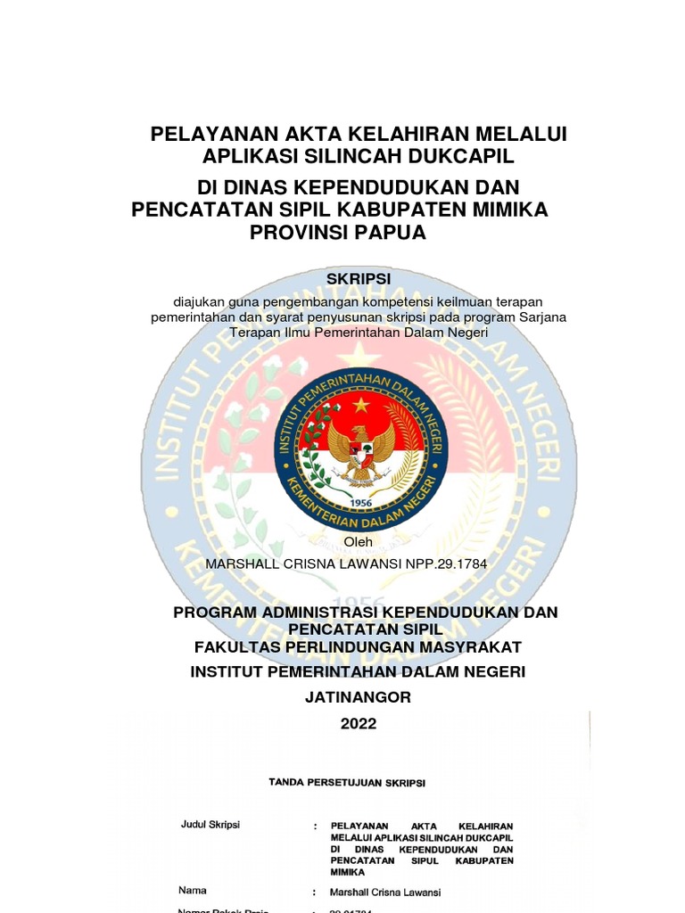 Pelayanan Akta Kelahiran Melalui Aplikasi Silincah Dukcapil Di Dinas ...