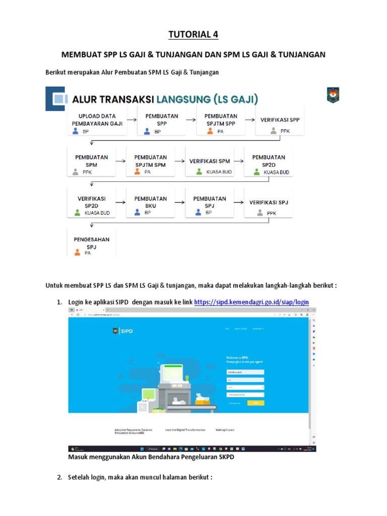 4. TUTORIAL MEBUAT SPP LS DAN SPM LAS GAJI TUNJANGAN (4) | PDF