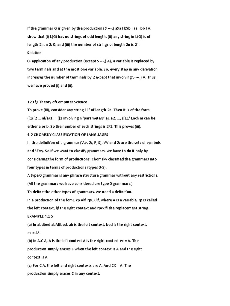 If The Grammar G Is Given by The Productions S | PDF